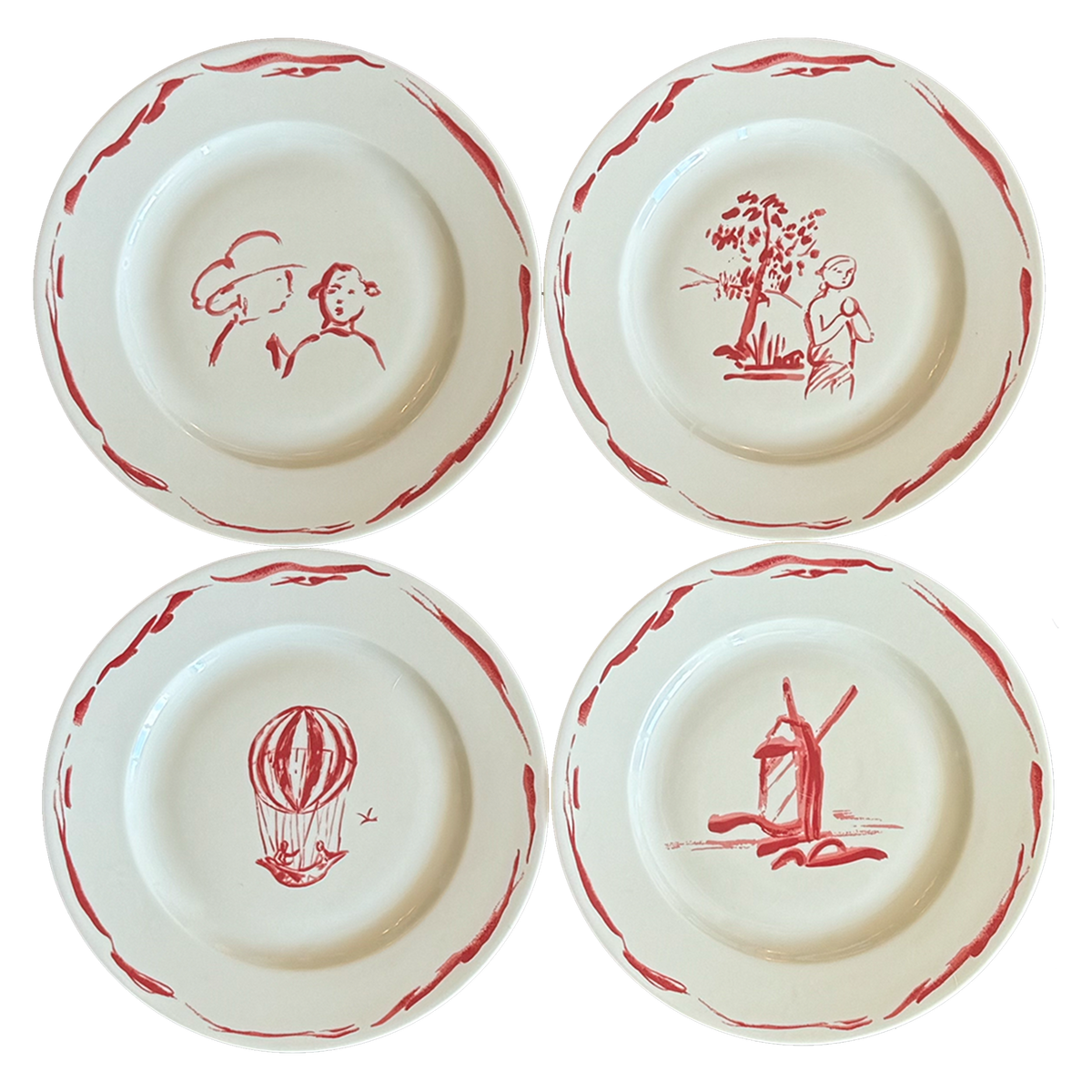 Set of 4 Pierre Frey Gonesse Plates | Maison George