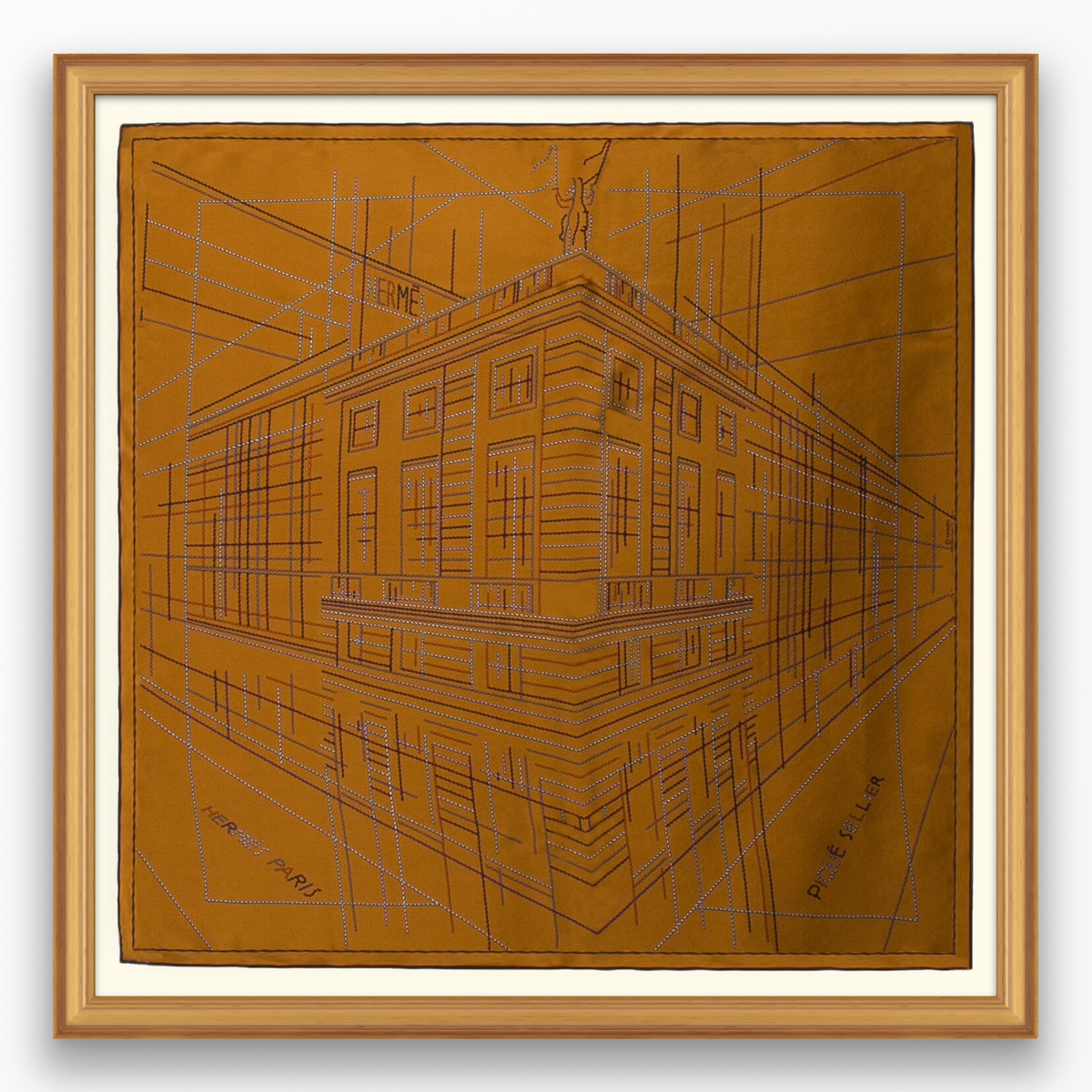Hermès Pique Sellier Framed Scarf | Maison George